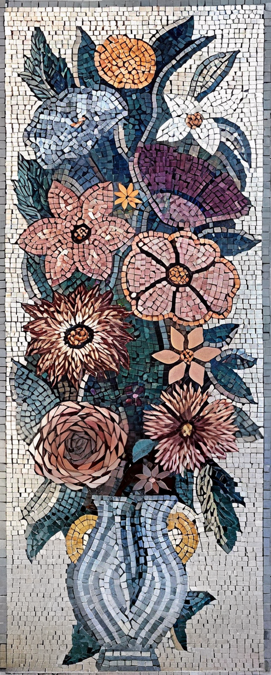 Mosaic Art: Tulips & Carnations by Mozaico