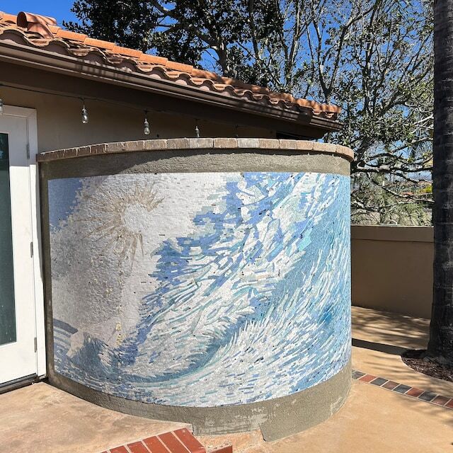 Abstract Seascape Ocean Waves Mosaic Art Mozaico