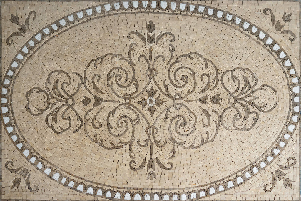Arabesque Marble Rug Mosaic - Saskia | Clearance | Mozaico