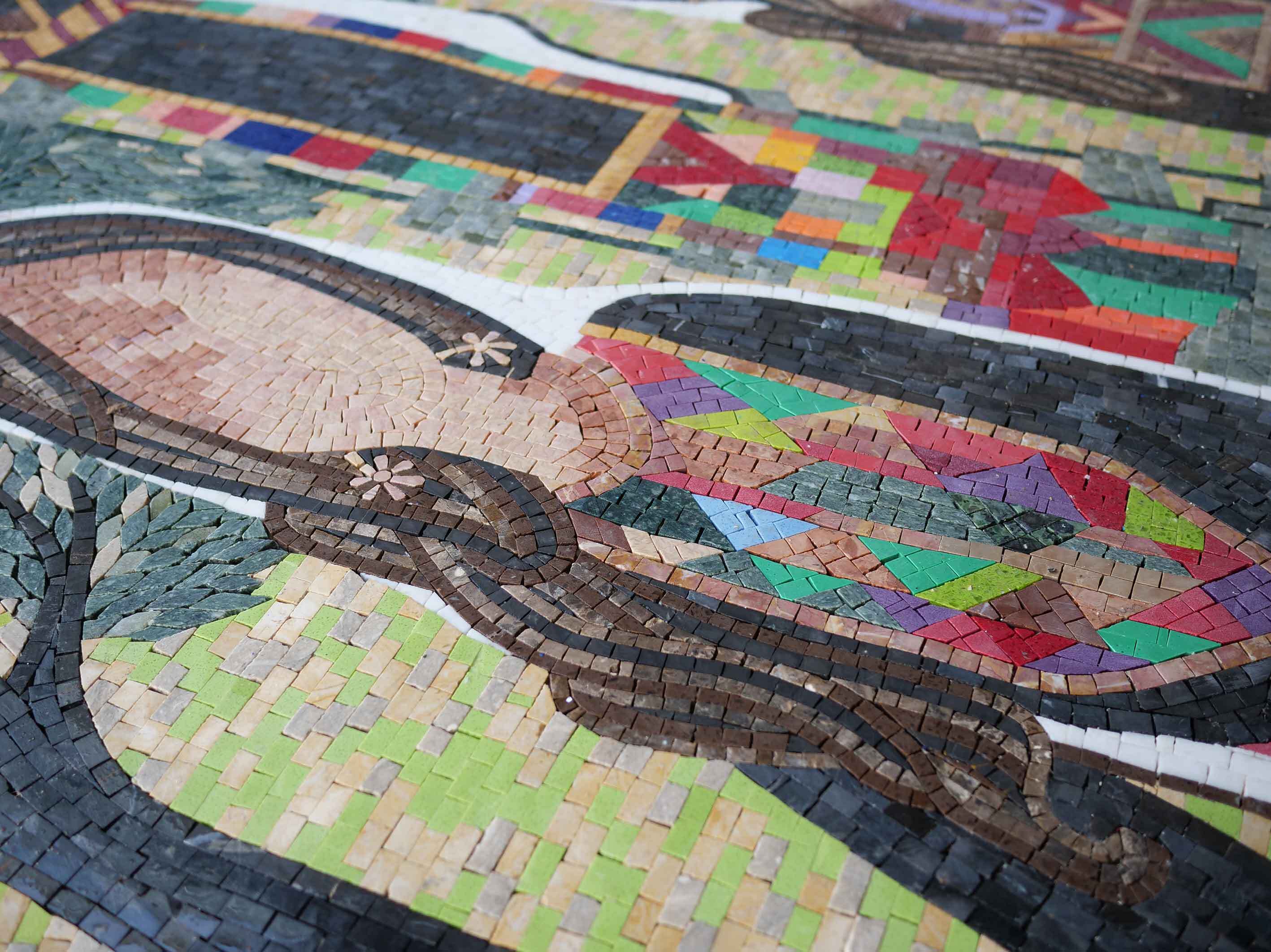Palestinian Woman Harvesting Mosaic Tile Art | Human figures | Mozaico