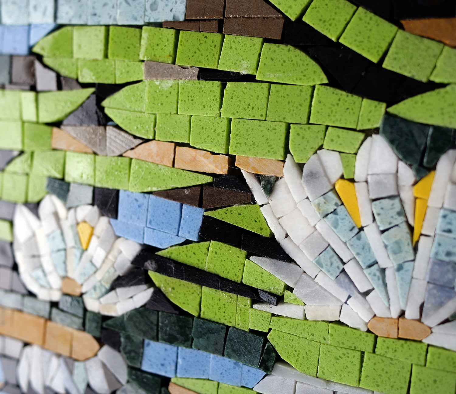 Lotus Landscape Mosaic Art | Tranquil Floral Design – Mozaico