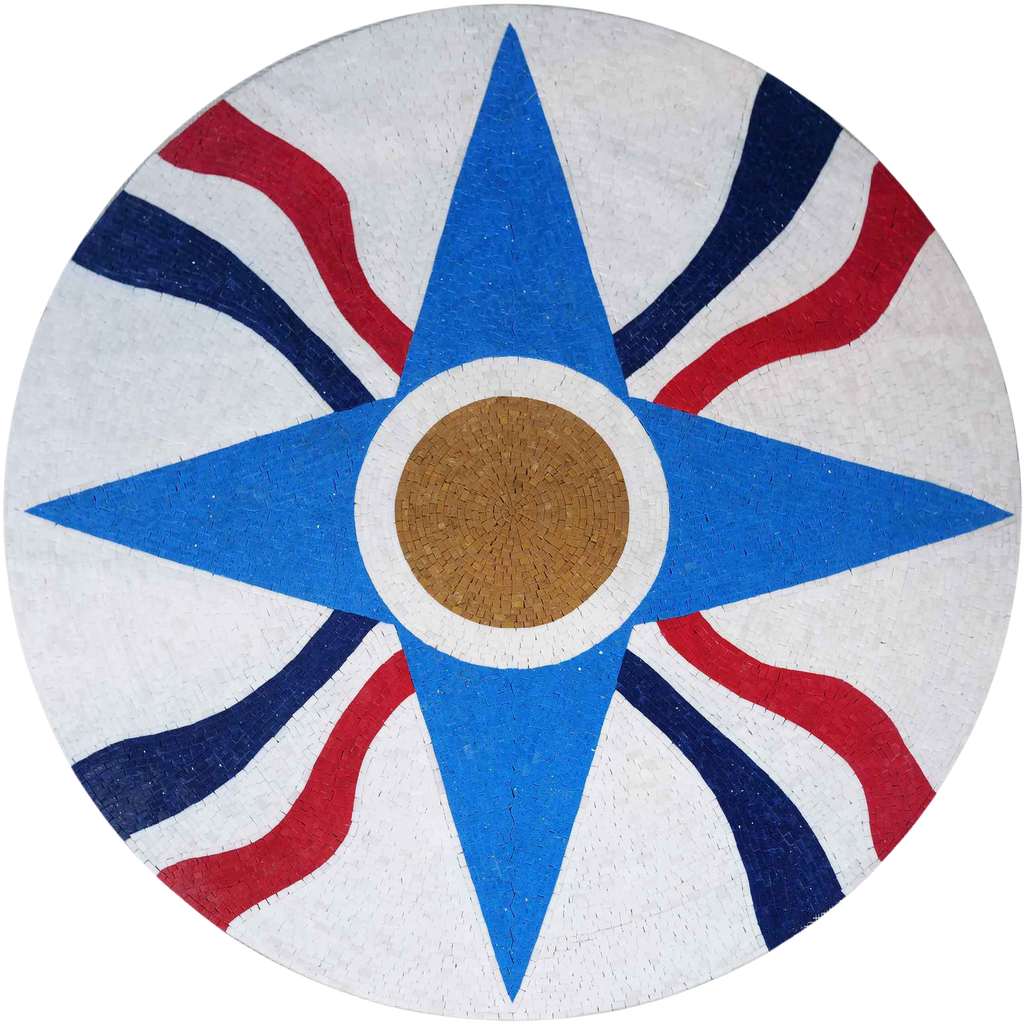 Mosaic Artwork - Assyrian Flag | Signs-Logos | Mozaico