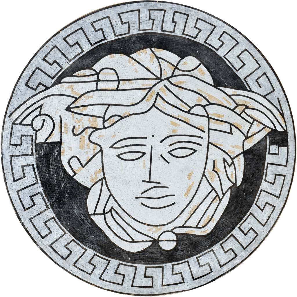 Versace ||| - Marble Mosaic Medallion | Ancient Mythology | Mozaico