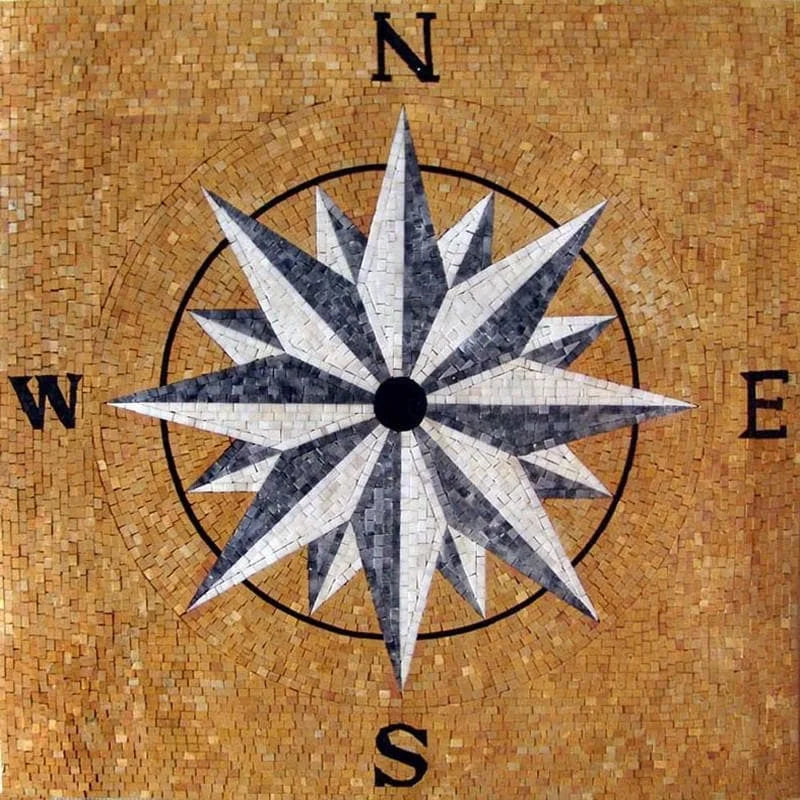 Wanderlust - Compass Mosaic Art | Compass | Mozaico