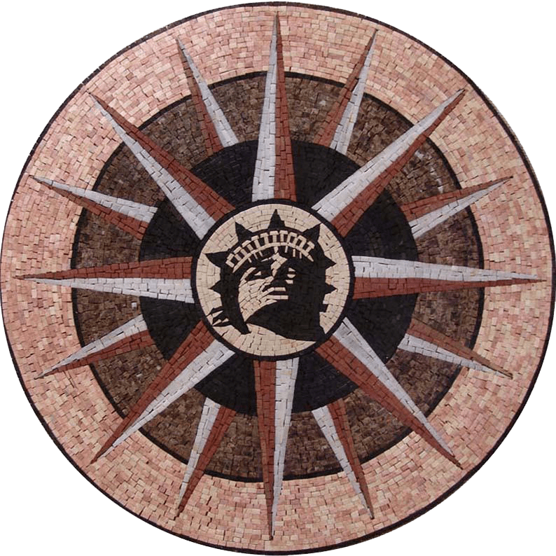 Liberty - Compass Mosaic Artwork | Compass | Mozaico