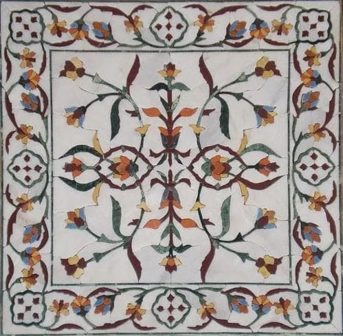 Floral Square Tile - Calanthe | Flowers And Trees | Mozaico