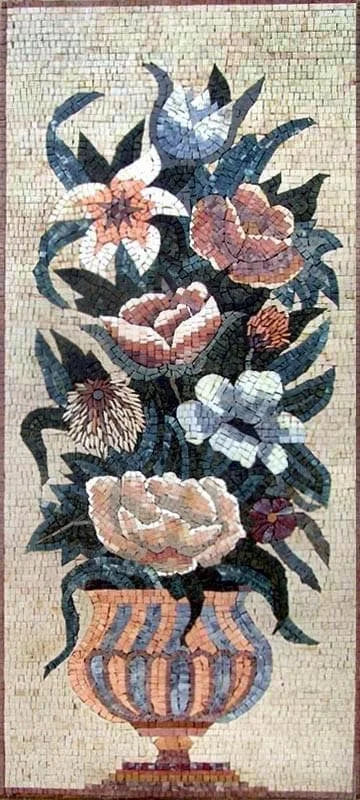 Mosaic Art - The Roman Flower Pot | Flowers And Trees | Mozaico