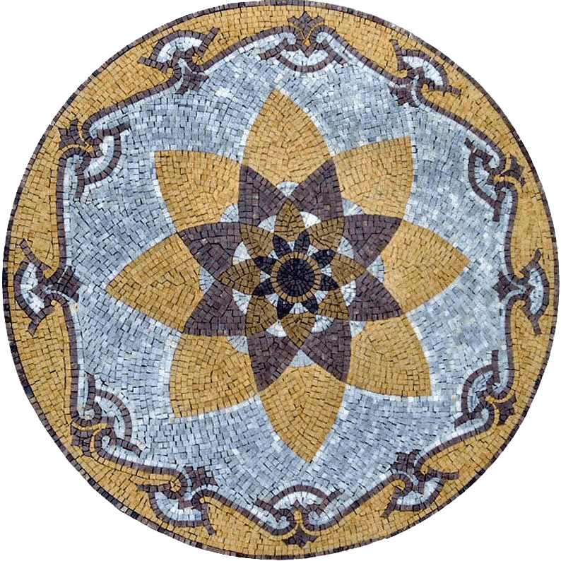 Flower Mosaic Art Medallion - Farah | Geometric | Mozaico