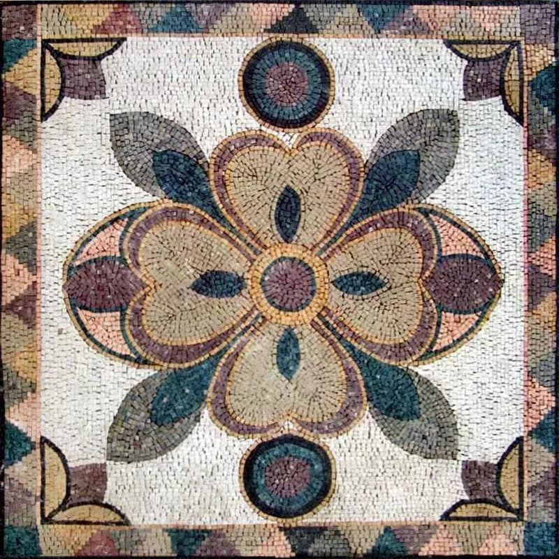 Modern Flower Mosaic Panel - Julia | Geometric | Mozaico