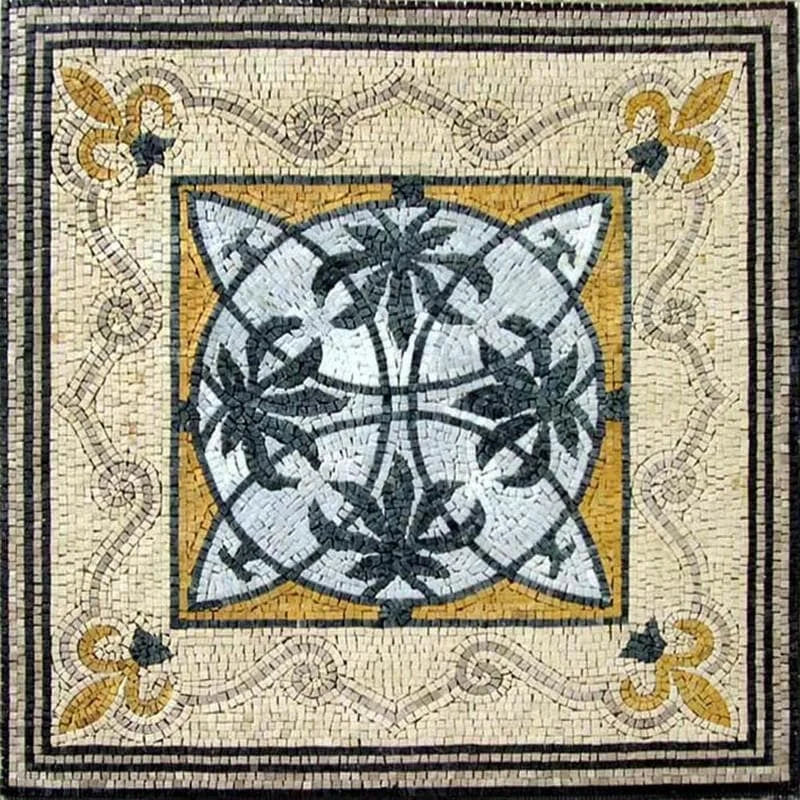 Roman Mosaic Square - Albia Gold | Geometric | Mozaico