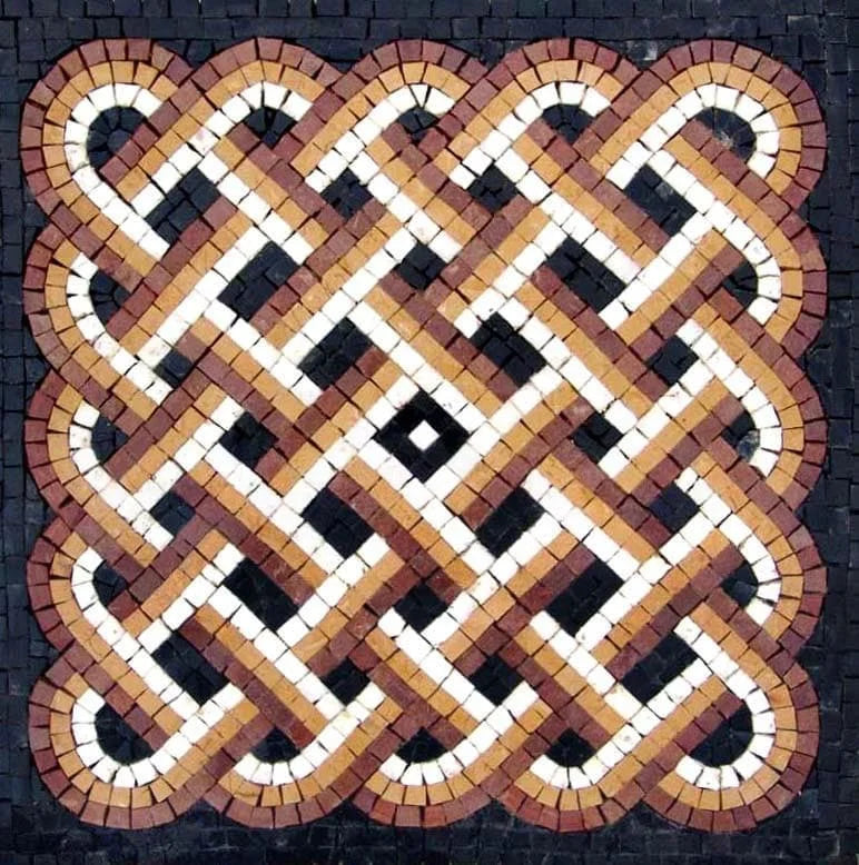 Tri-Colored Art Tile - Woven Wonders | Geometric | Mozaico