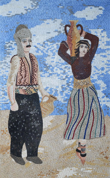 Traditional Couple Handmade Mosaic | Human figures | Mozaico