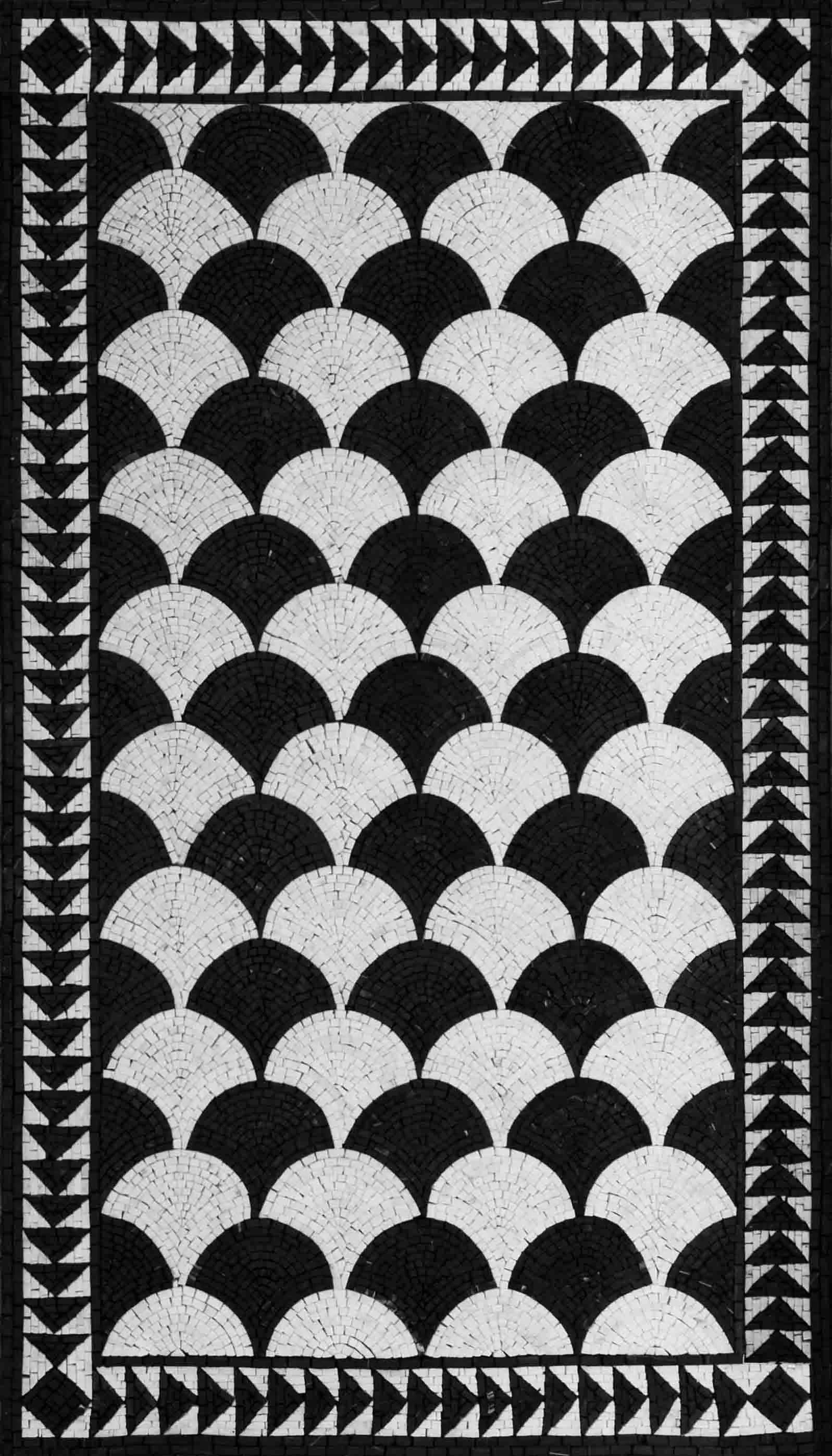 Custom AR Product - Black And White Mosaic Patterns - Fan – Mozaico