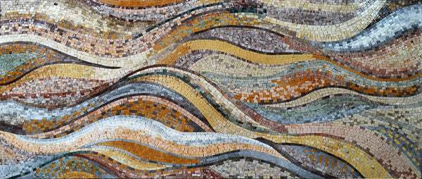 Waves With Autumn Colors Marble Mosaic | Patterns | Mozaico