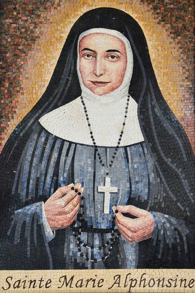 Alphonsine Marble Mosaic Icon | Religious Art