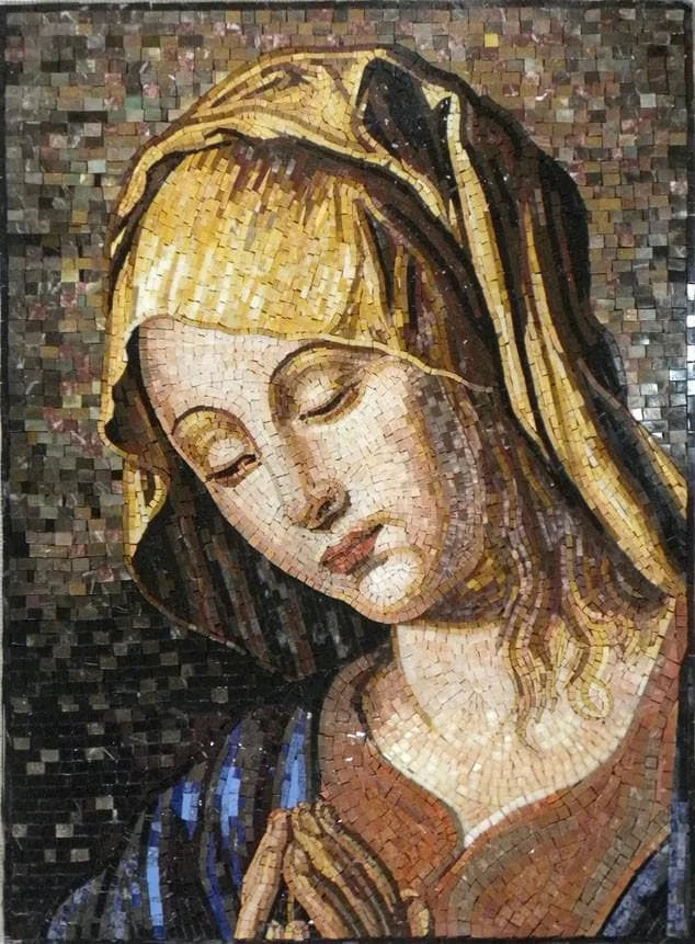 Virgin Mary Mosaic Portrait | Religious Art by Mozaico