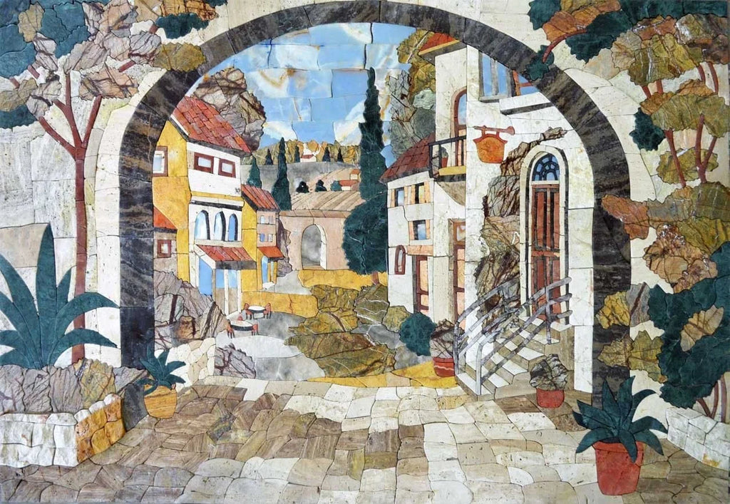 Amazing Stone Mosaic Art - Village Landscape | Scenery | Mozaico