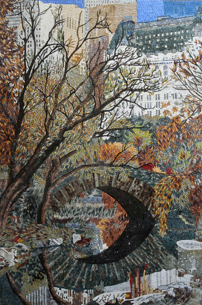 Gapstow Bridge Mosaic Scene - Central Park NYC | Scenery | Mozaico