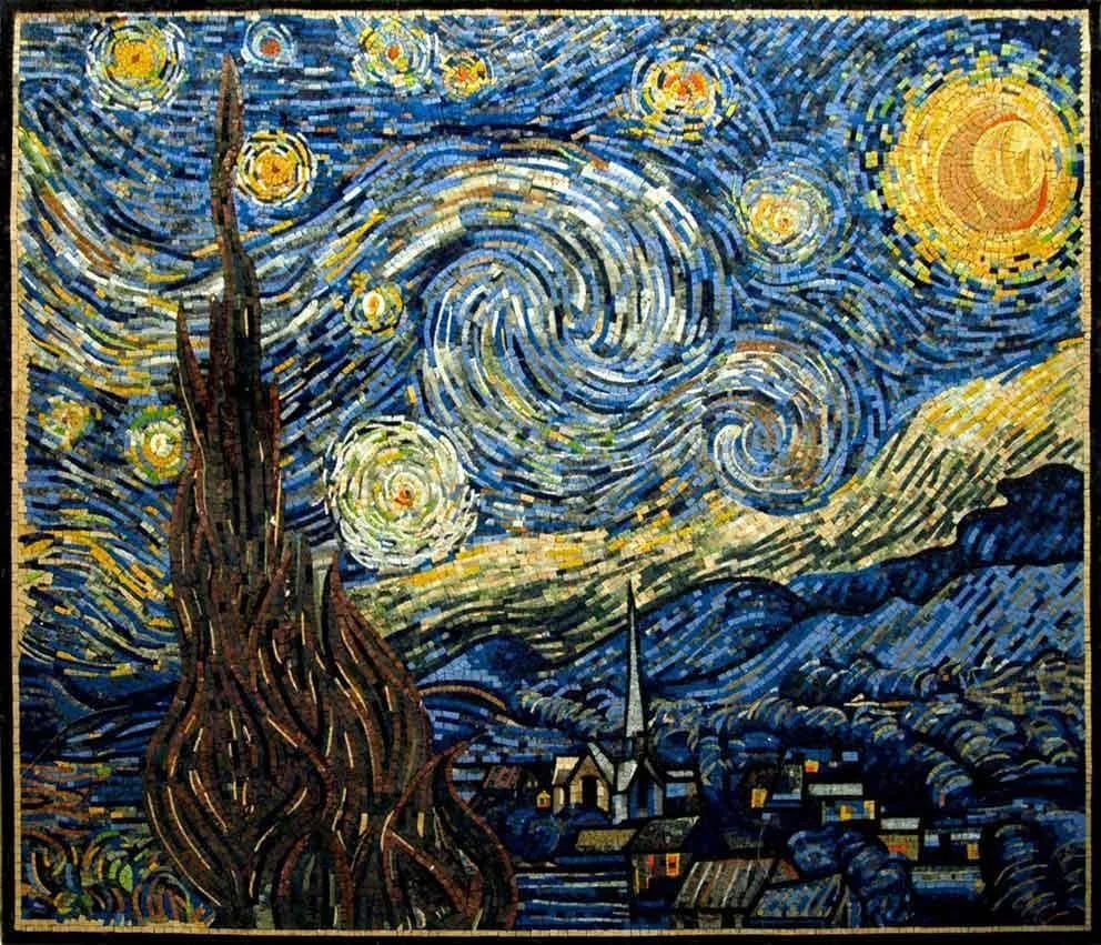 Vincent Van Gogh -Starry Night Reproduction Mosaic | Scenery | Mozaico