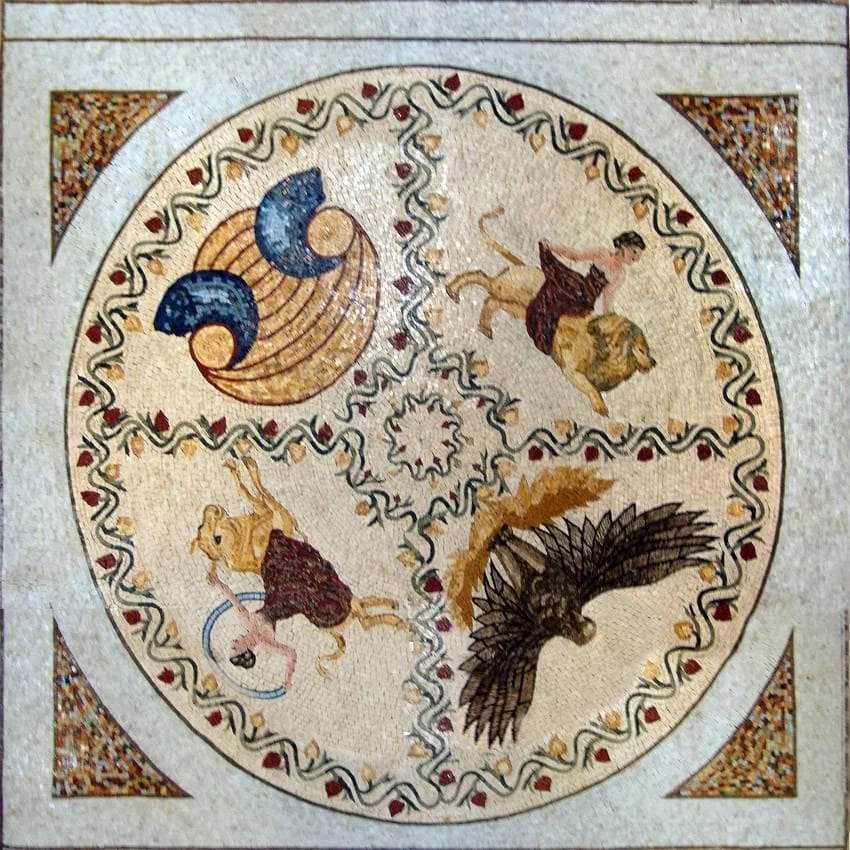 Mythical Stone Mosaic Wheel | Signs-Logos | Mozaico