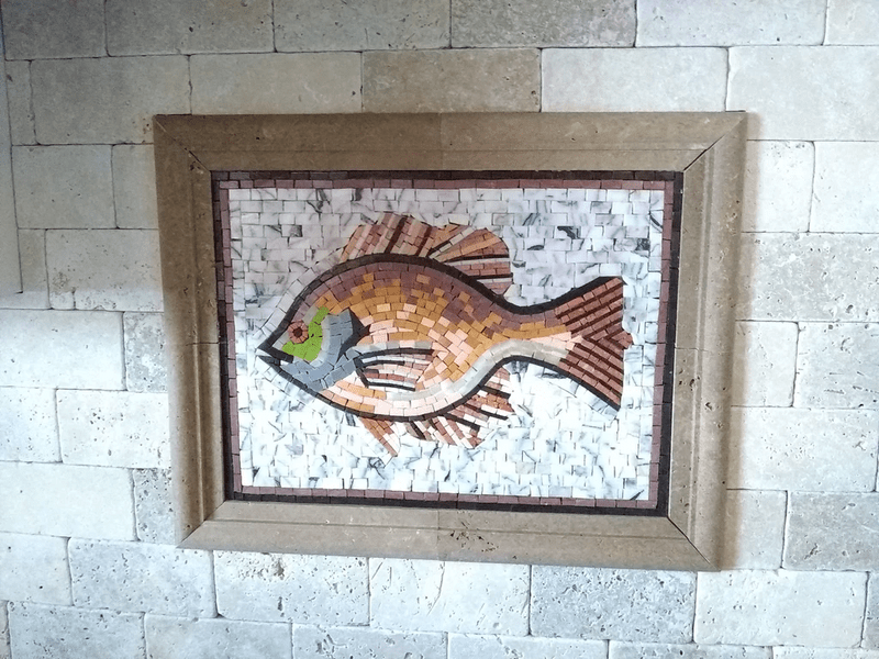 Cute Fish Marble Mosaic Art | Nautical Decor – Mozaico