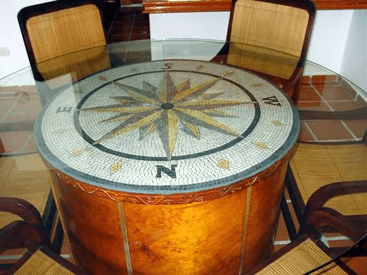 Sandy Fawn - Compass Rose Mosaic | Compass | Mozaico