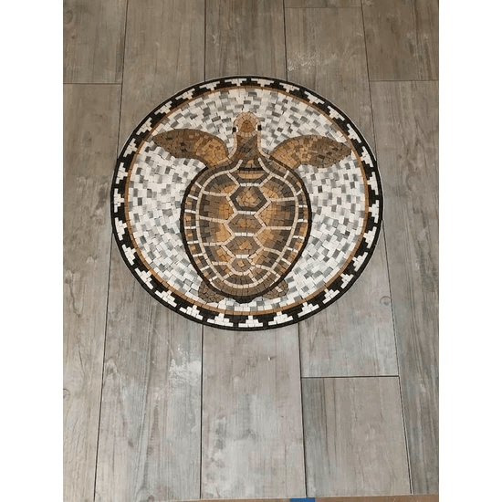Sea Turtle Pool Mosaic | Nautical Decor by Mozaico