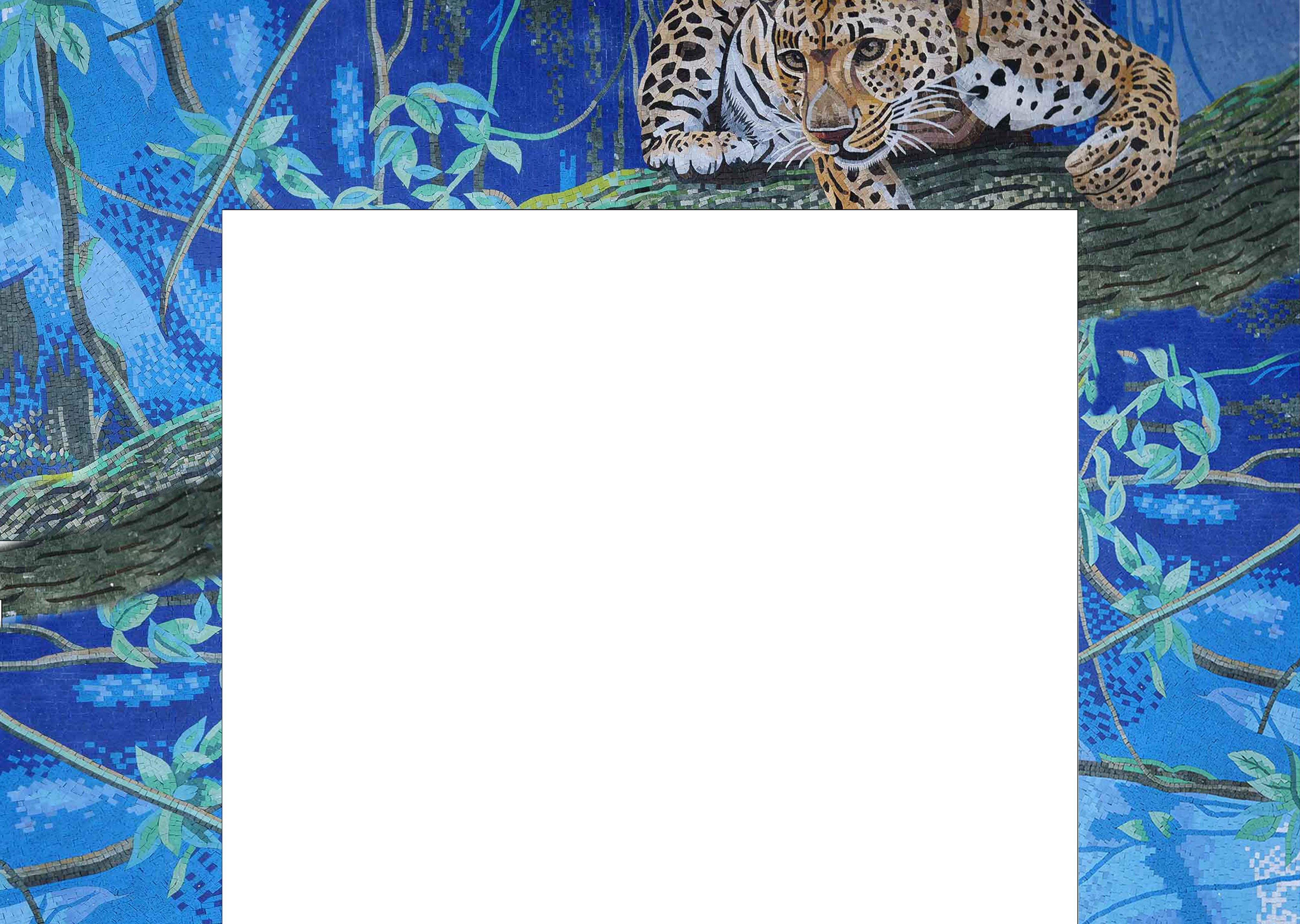 Perched Leopard - Fireplace Mosaic Border | Fireplaces | Mozaico