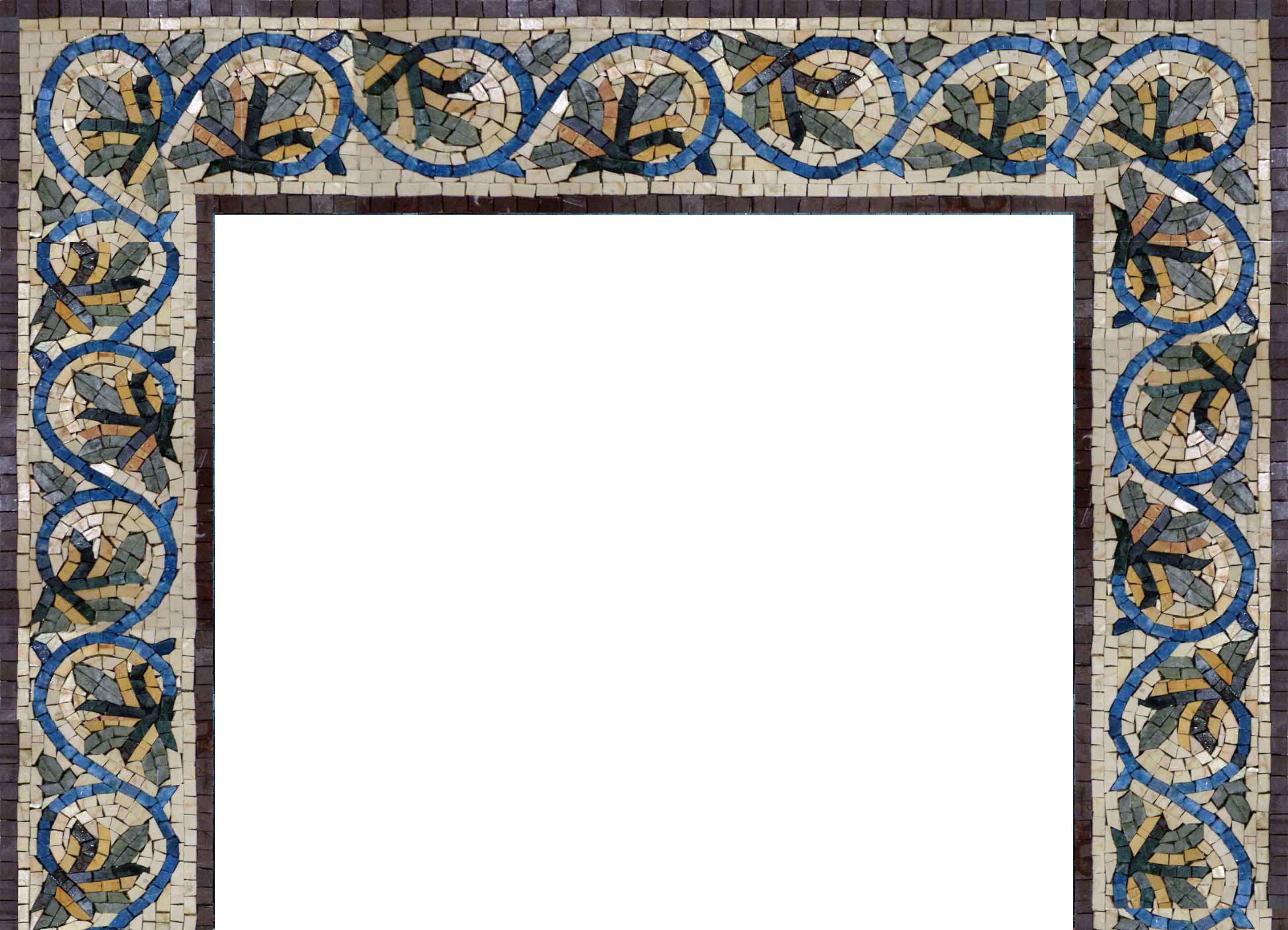 Marble Leaves - Fireplace Border Mosaic | Fireplaces | Mozaico