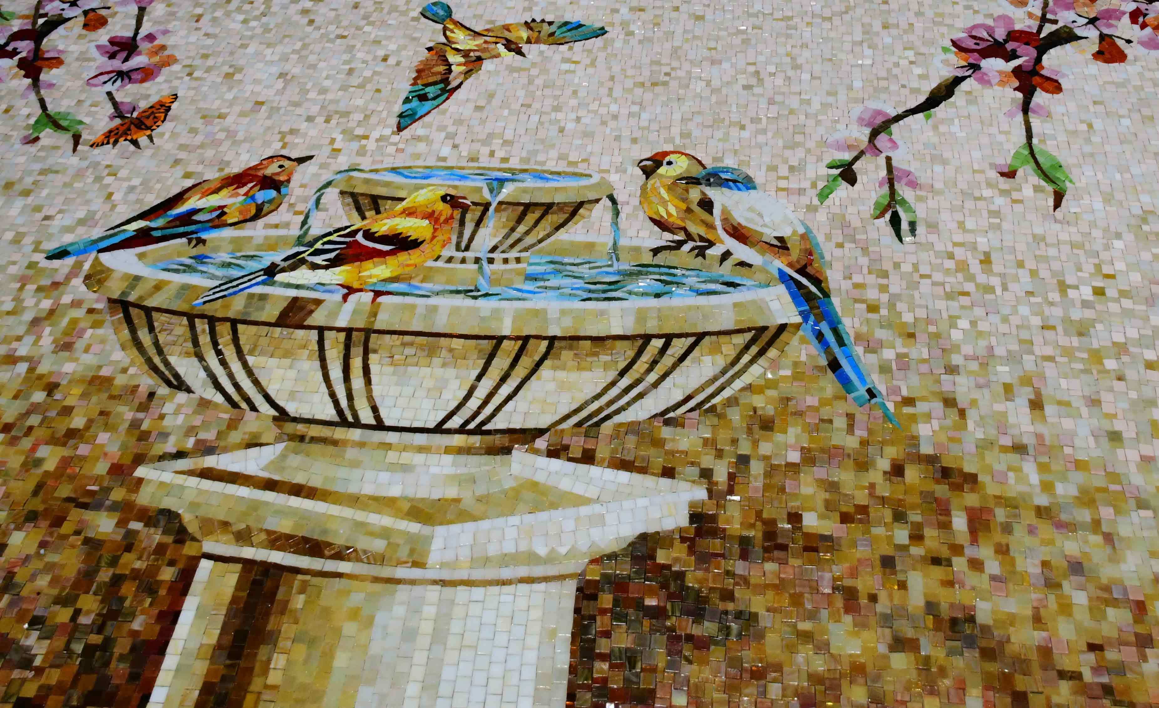 Mosaic Birds - Foutain Party | Birds And Butterflies | Mozaico