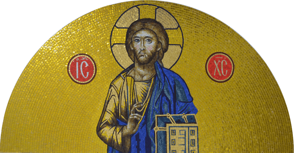 Jesus & Bible - Arched Religous Glass Mosaic | Religious | Mozaico