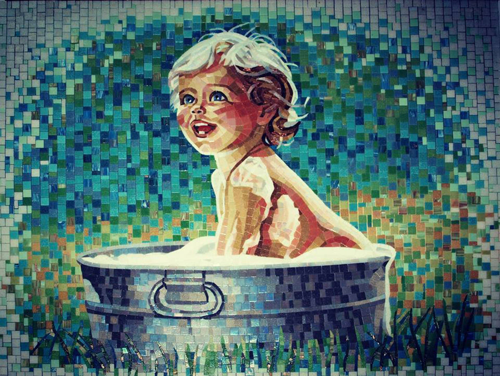 Happy Baby Glass Mosaic | Human figures | Mozaico