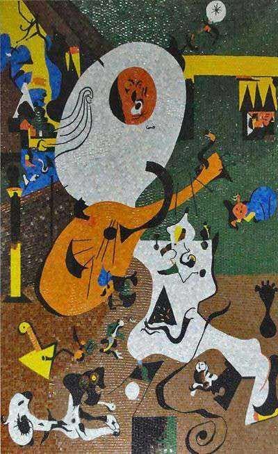 Joan Miro "Dutch Interior" - Abstract Mosaic Reproduction | Abstract ...