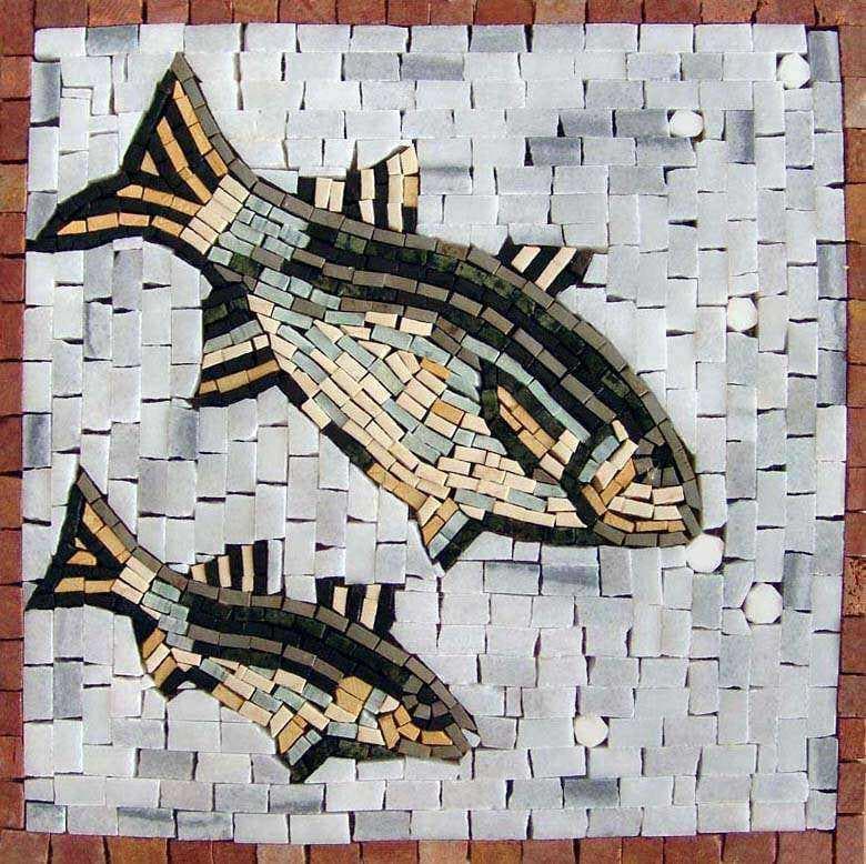 Fish Marble Mosaic | Marine Life&Nautical | Mozaico