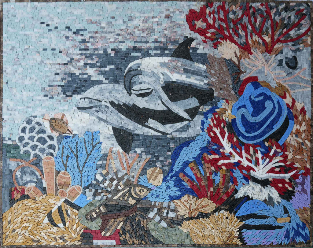 Coral Sea Dolphin Mosaic | Animals | Mozaico