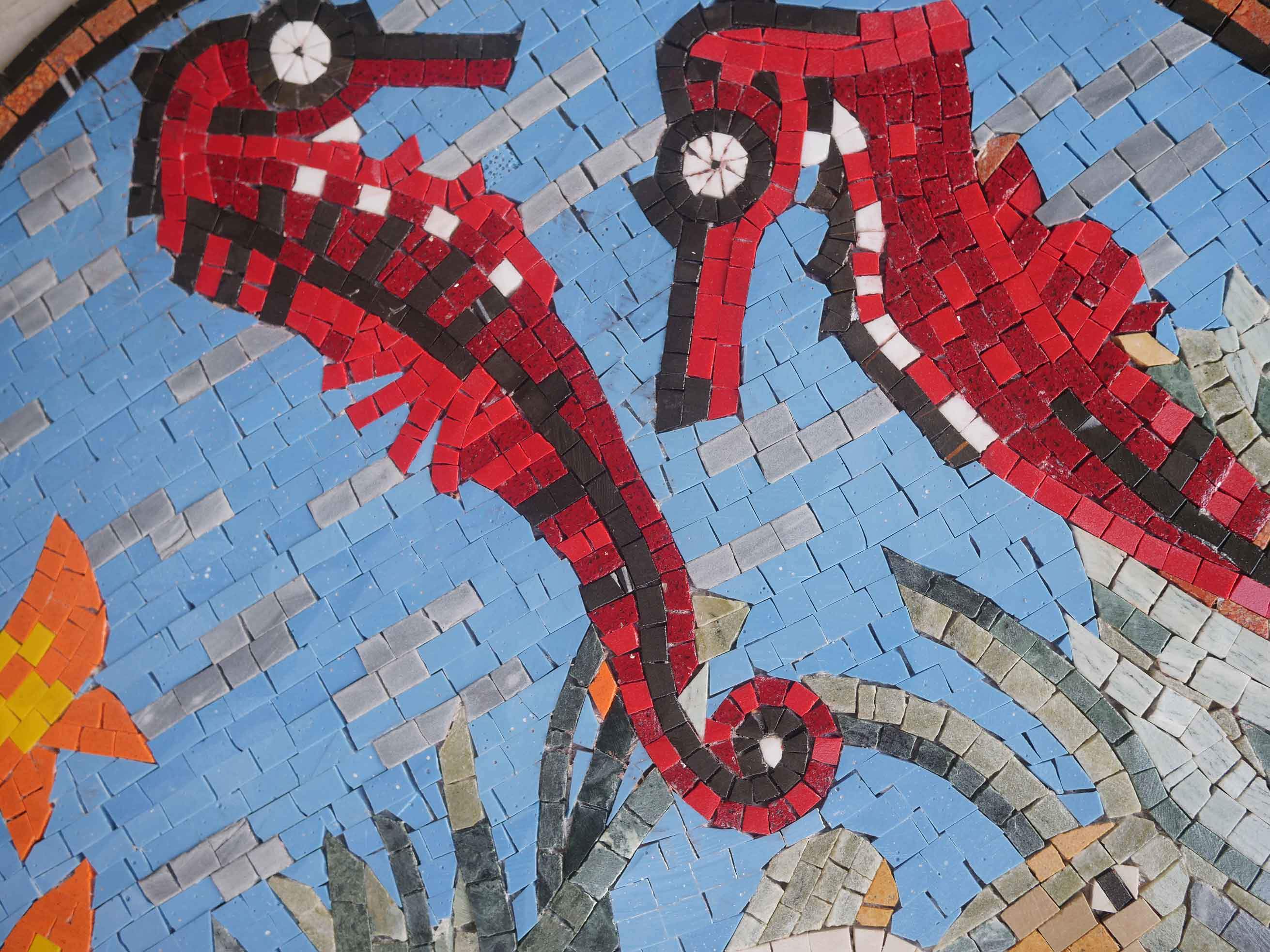 Vibrant Seahorses Mosaic Art for Marine Decor – Mozaico
