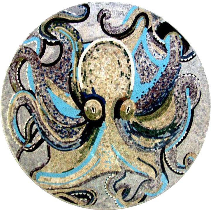 Octopus Marble Mosaic | Marine Life&Nautical | Mozaico