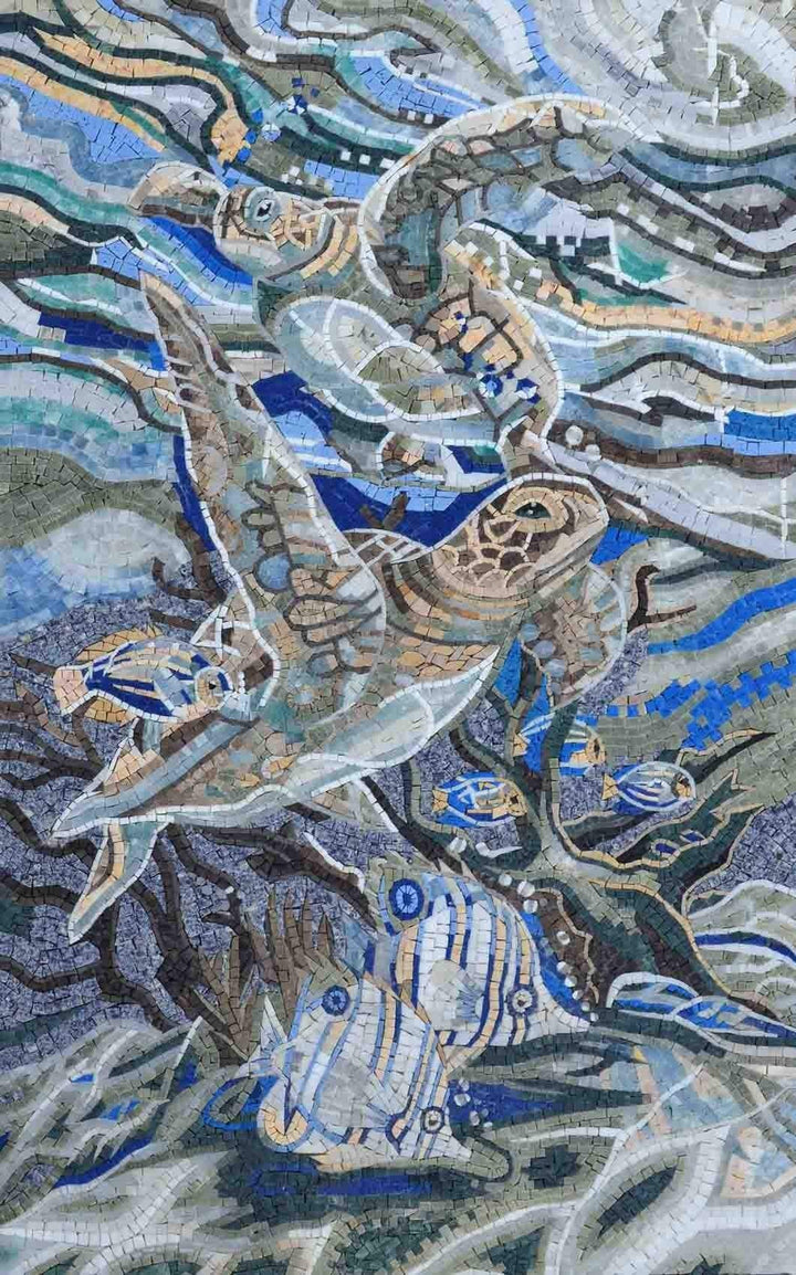 Tropical Sea Life Mosaic Pool Tiles | Marine Life&Nautical | Mozaico
