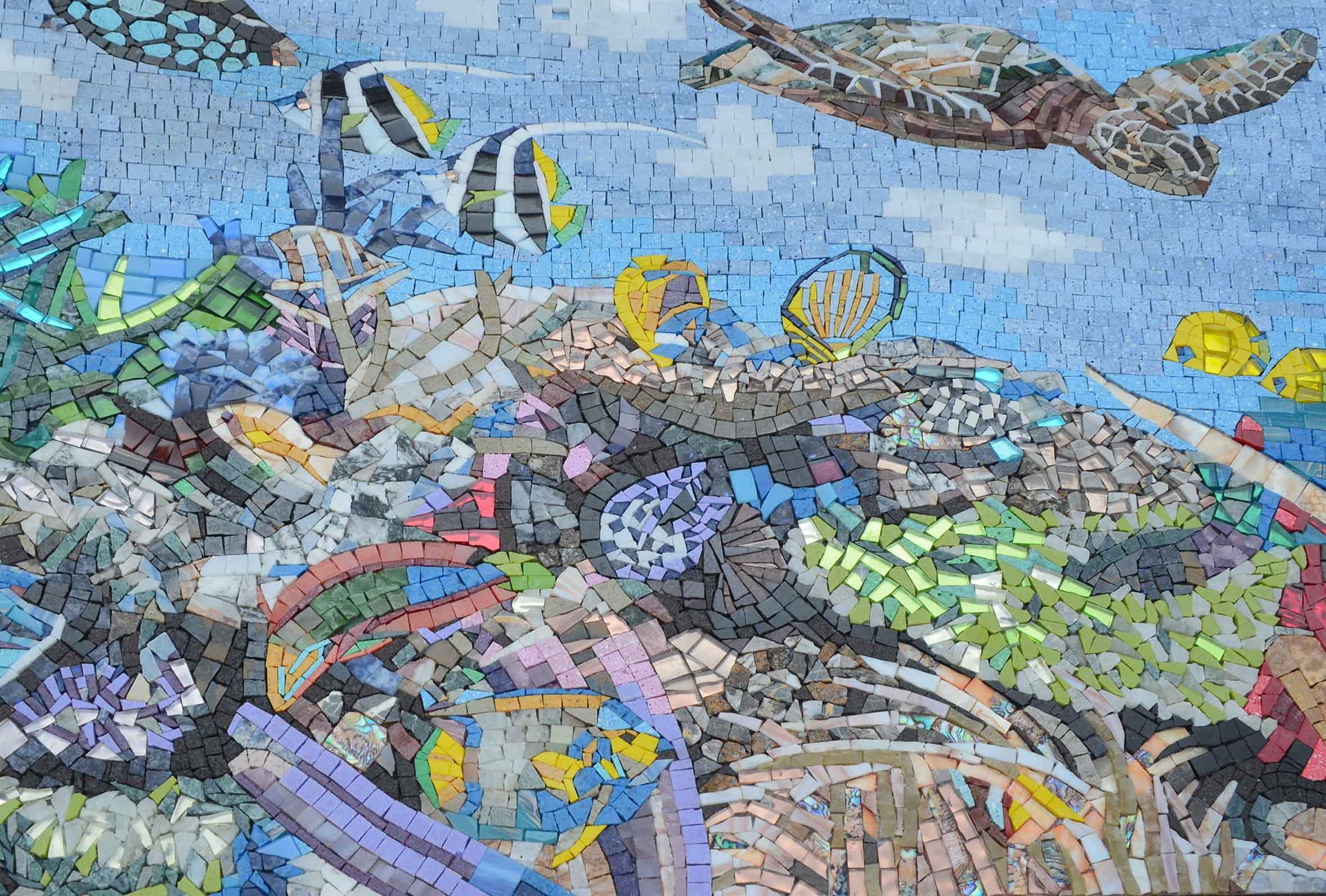 Nautical Turtle Reef Mosaic - Marine Decor – Mozaico