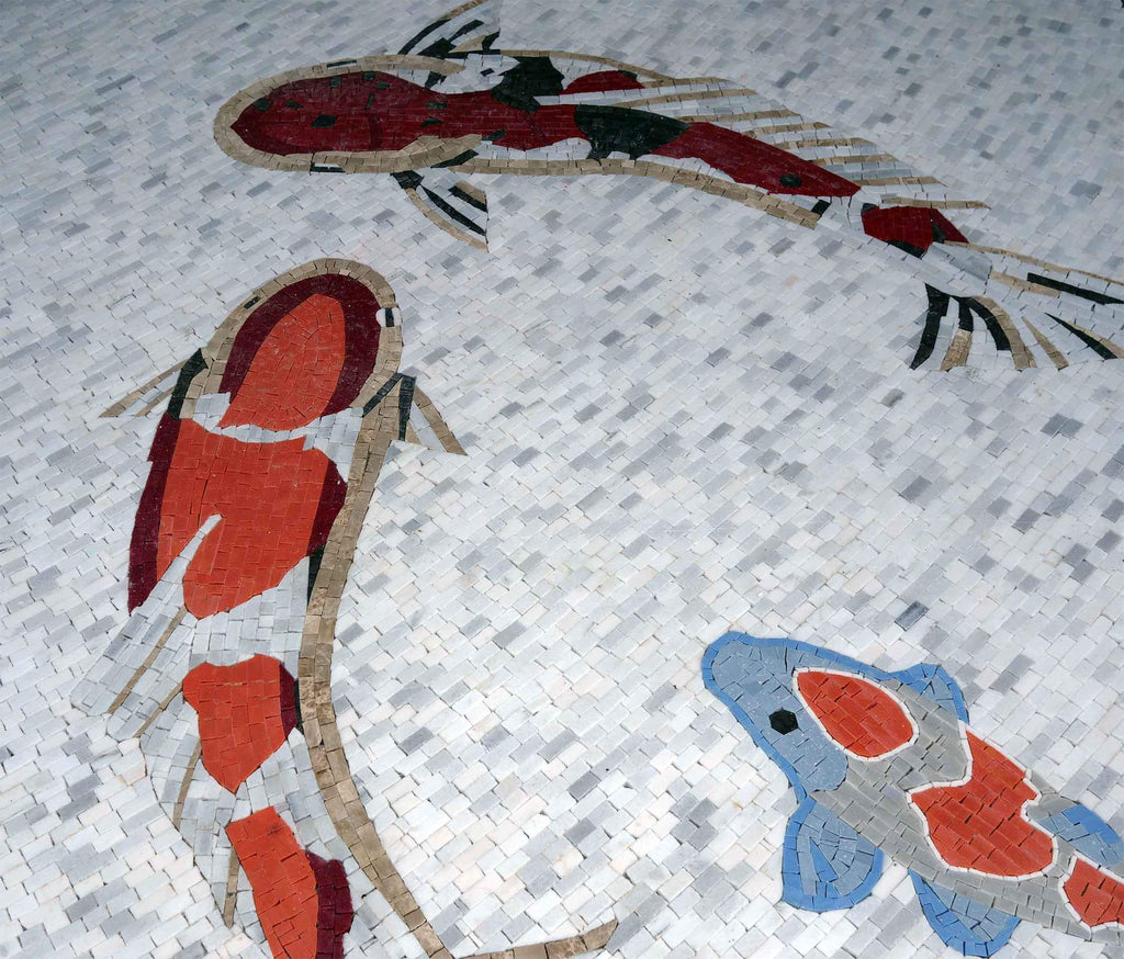Dragon Koi Fish - Mosaic Art II | Marine Life&Nautical | Mozaico