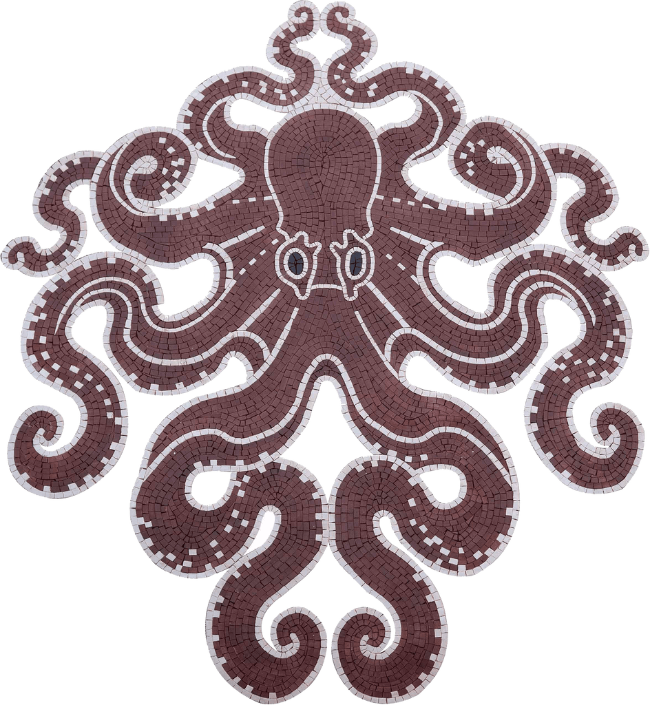 Symmetrical Octopus - Marble Mosaic | Marine Life&Nautical | Mozaico
