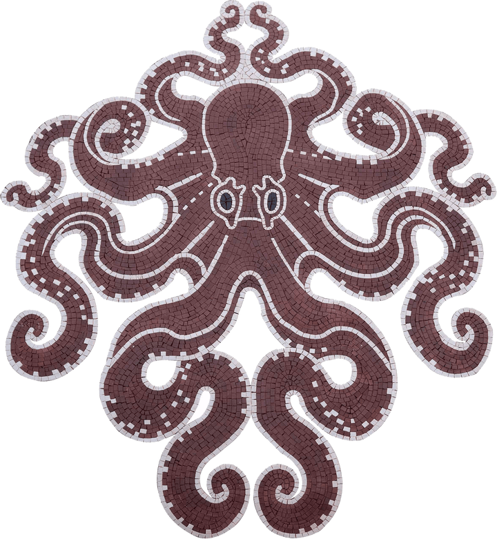 Symmetrical Octopus - Marble Mosaic | Marine Life&Nautical | Mozaico