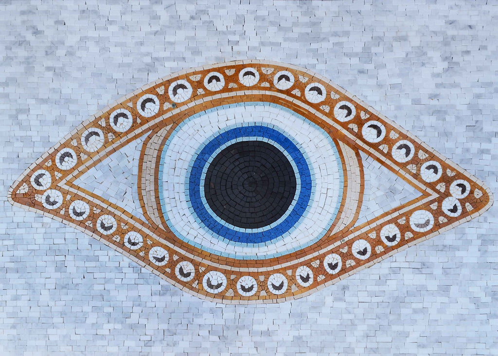 Motifs de mosaïque - Evil Eye Ovale | Enseignes-Logos | Mozaïco