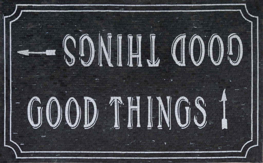Marble Mosaic Sign - Good Things | Signs-Logos | Mozaico
