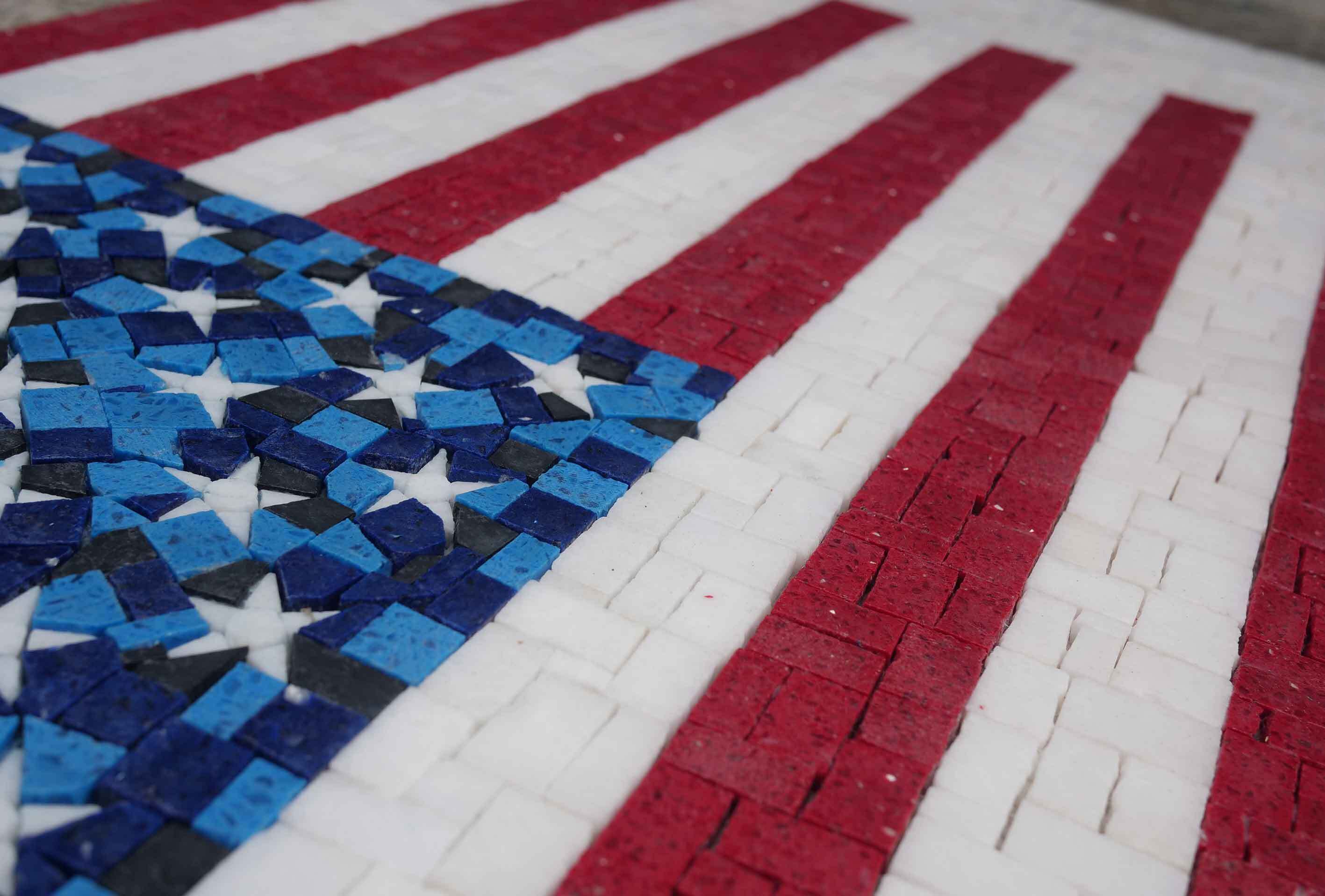 Mosaic Wall Art - USA Flag by Mozaico