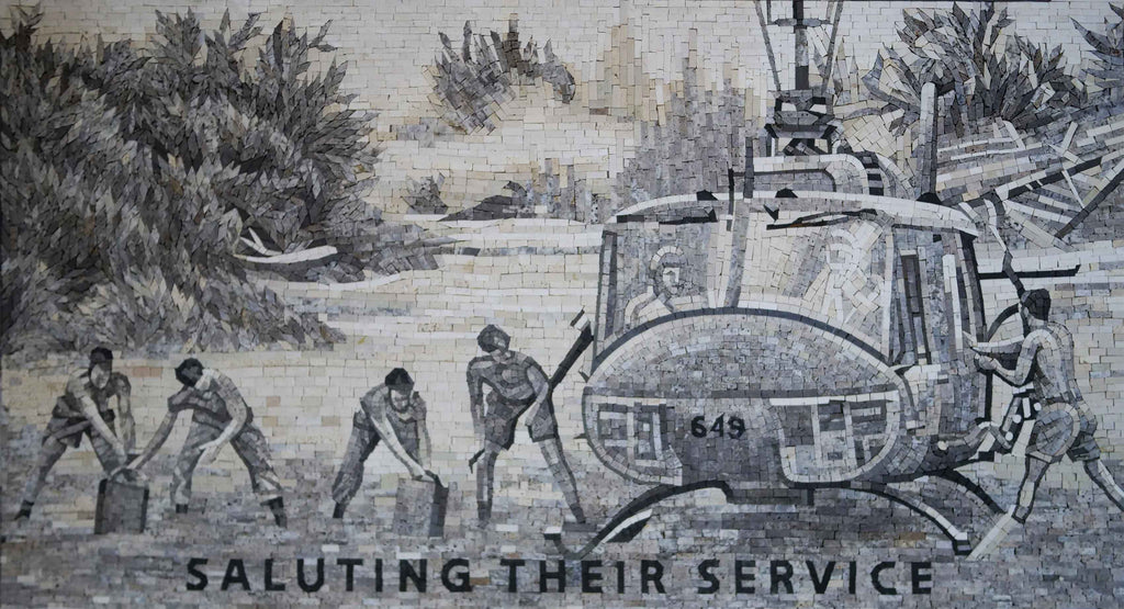 Army Service Salutation Mosaic Art | Signs-Logos | Mozaico