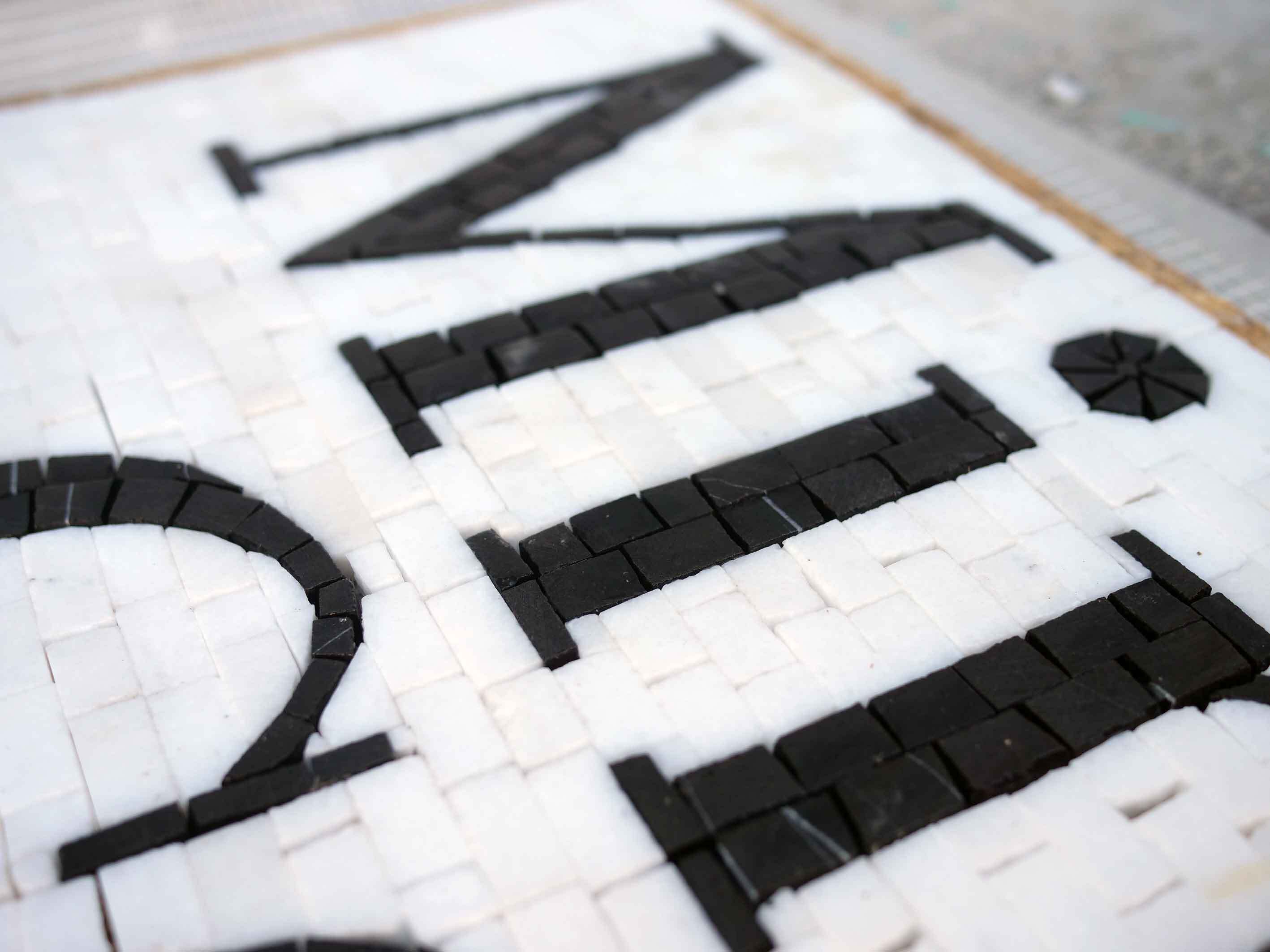 Miner Court Mosaic Logo Design | Signs-Logos | Mozaico