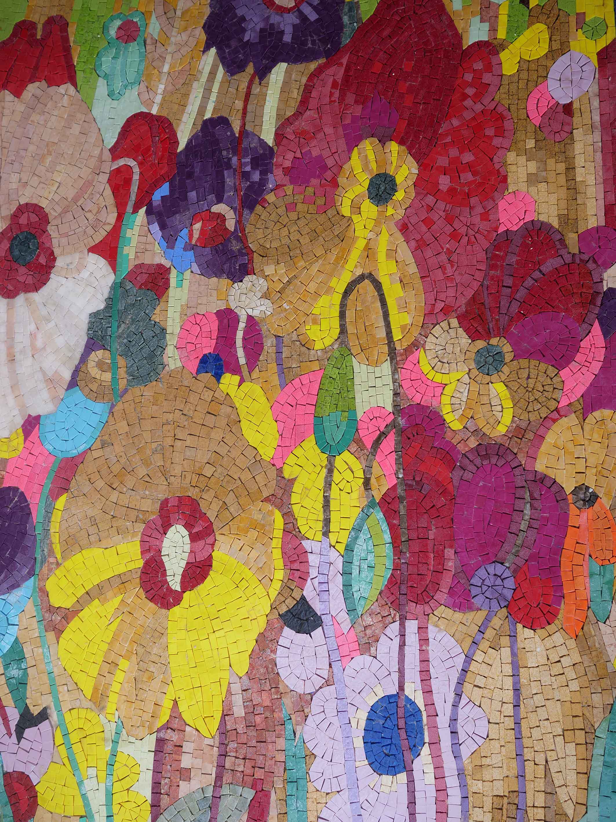 Colorful Flower Garden Mosaic Art | Flowers And Trees | Mozaico
