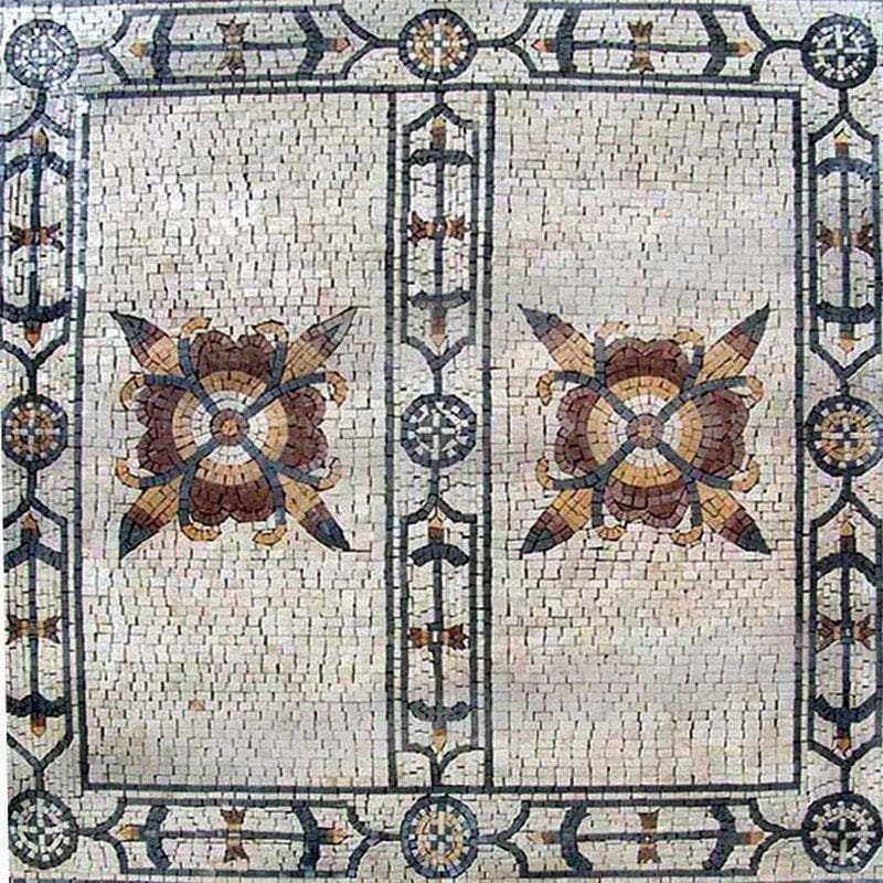 Double Floral Mosaic Panel - Clara | Geometric | Mozaico