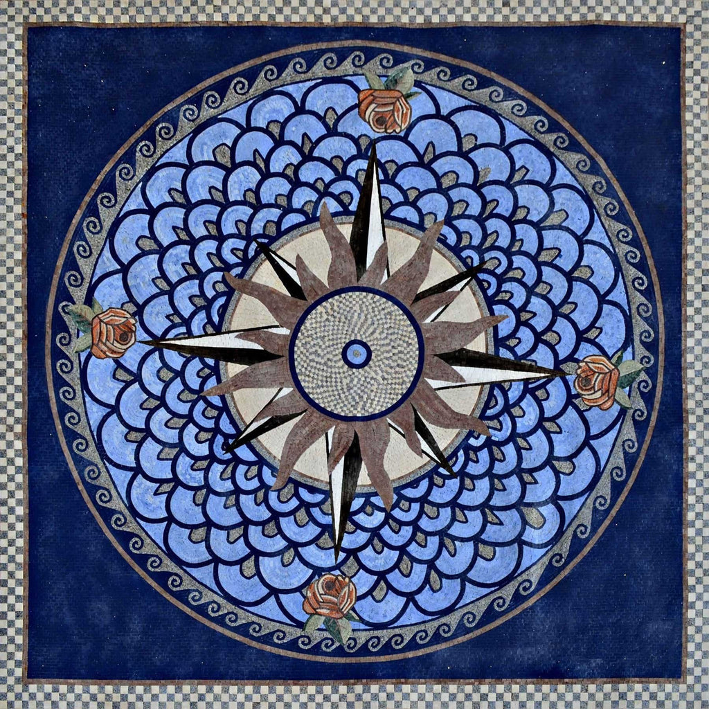 Medieval Design - Compass Mosaic Art | Compass | Mozaico